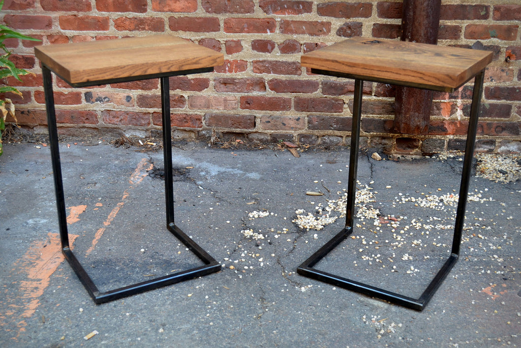 Reclaimed Oak End Table – Recycled Brooklyn